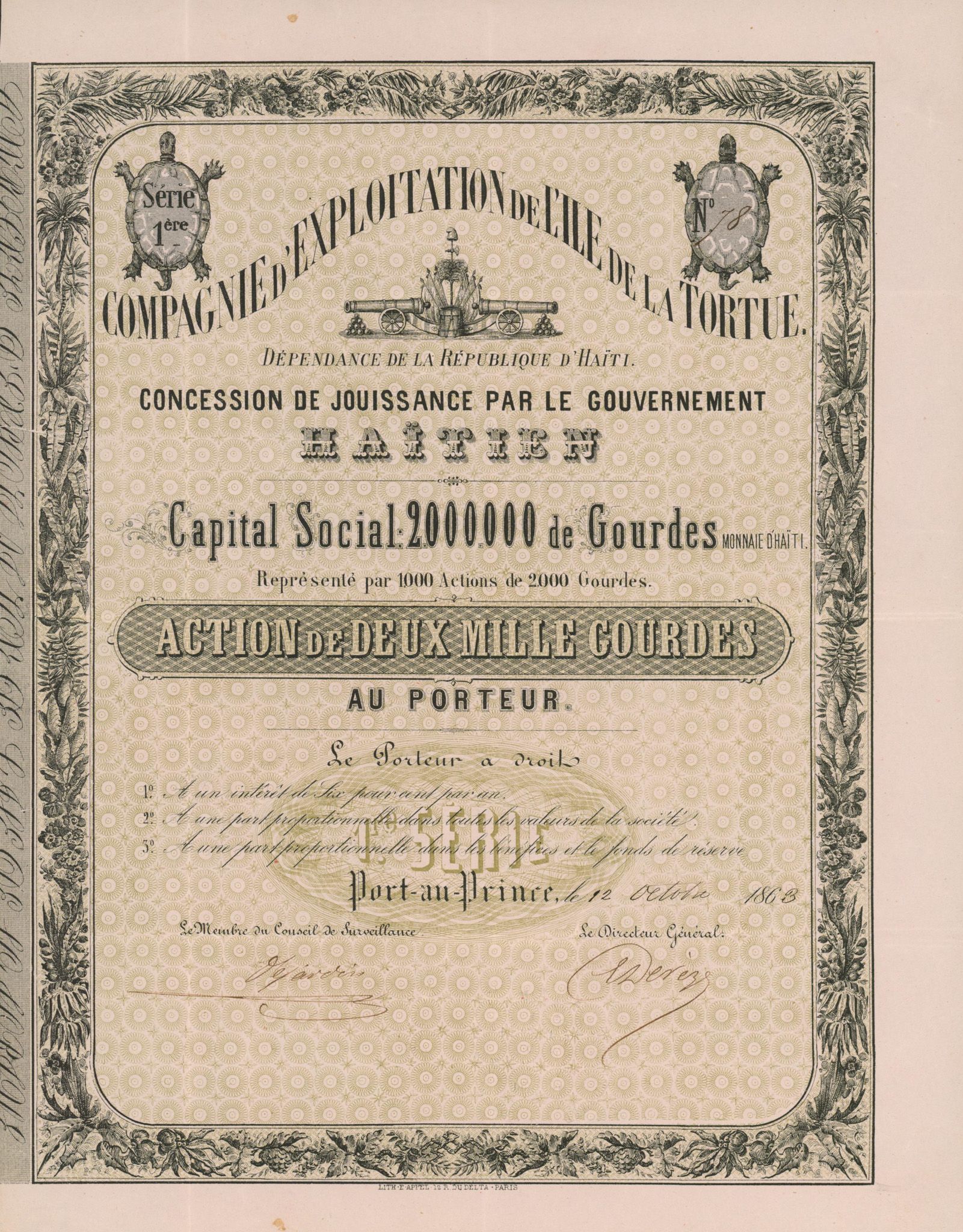 Compagnie d'Exploitation de l'Ile de la Tortue | Museum Fraikin